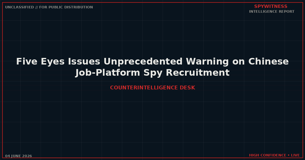 Five Eyes China Spy Warning: Job Platform Recruitment | SpyWitness ...